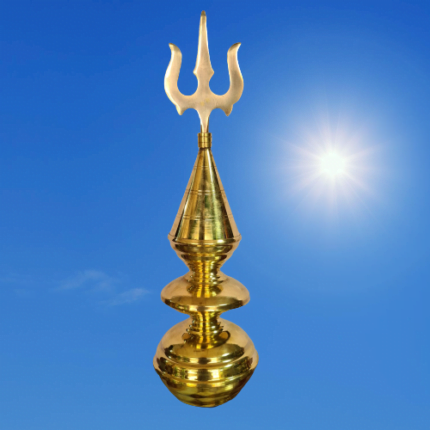 Brass Mandir Shikhar Kalash 16 & 21 Inch – 3 Kalash Bowl Temple Top by ...
