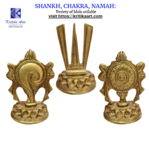 Shankh Chakra Namah Brass Statue - kritikaart.com